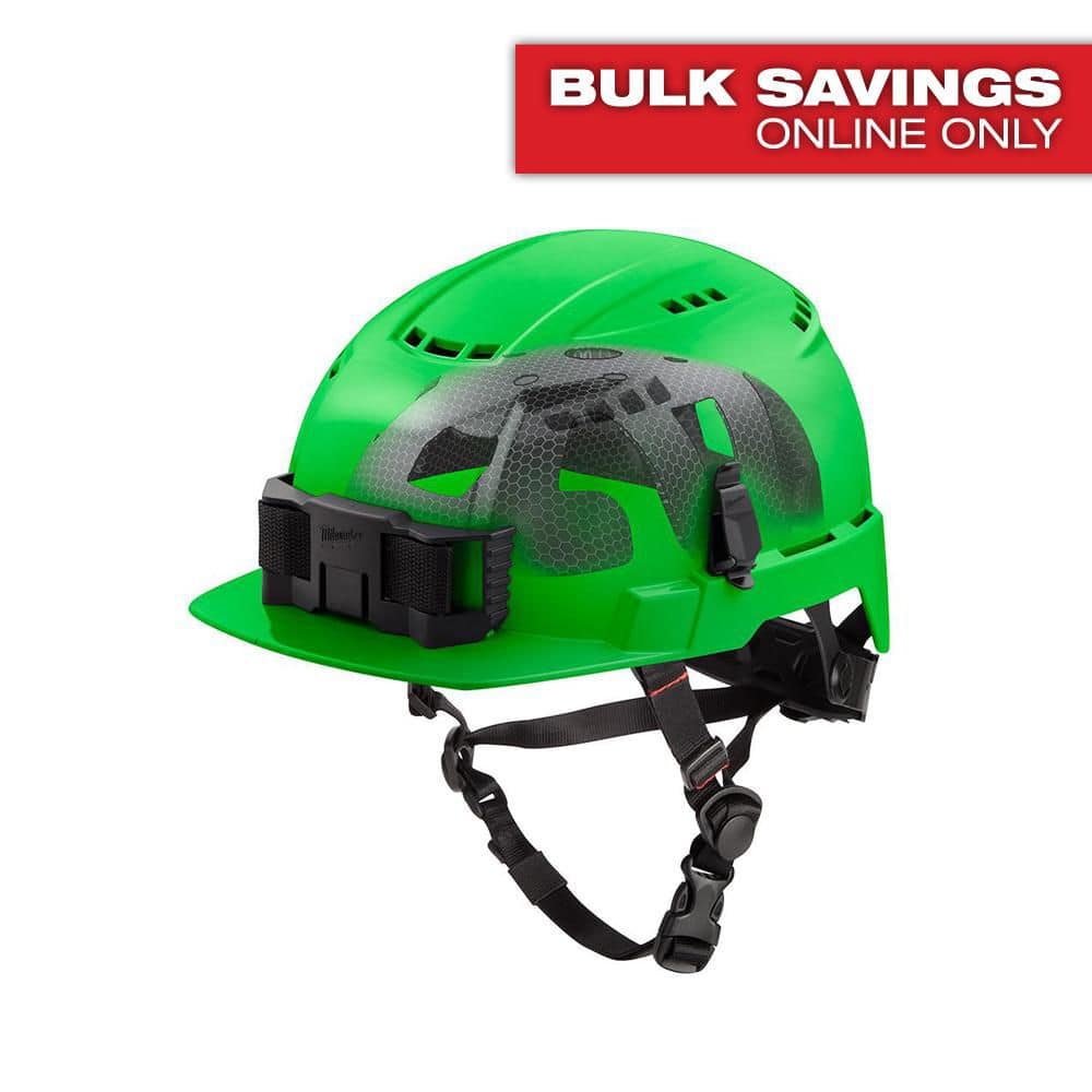 Milwaukee BOLT Green Type 2 Class C Front Brim Vented Safety Helmet ...