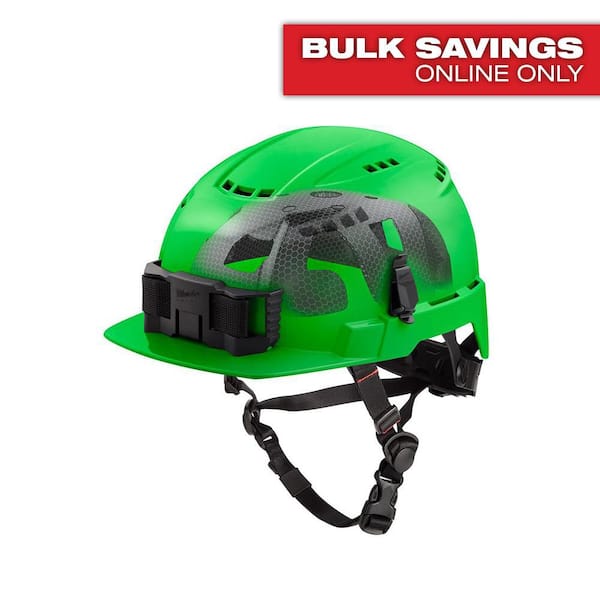 Milwaukee BOLT Green Type 2 Class C Front Brim Vented Safety Helmet ...