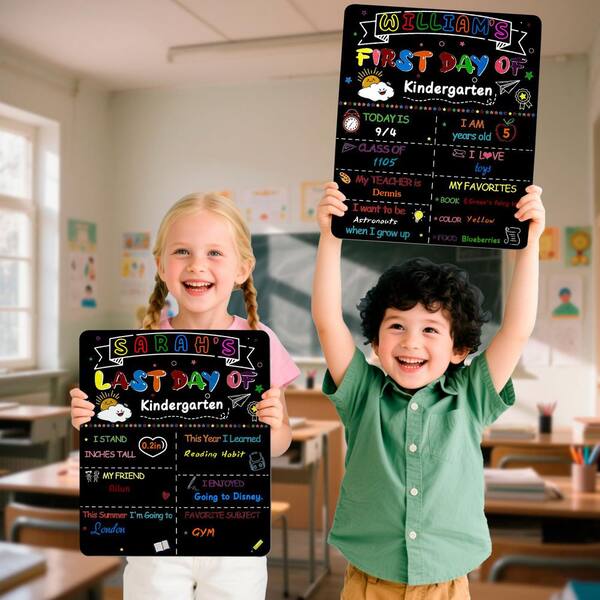 Afoxsos 1-Pack 12 x 10 in. Double Sided First and Last Day of School ...