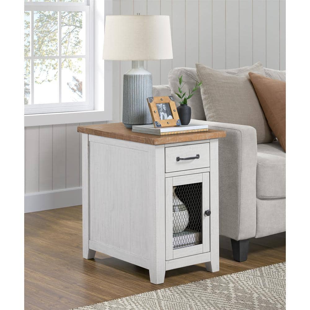 Martin Svensson Home Rustic 16 in. White and Driftwood Rectangle ...