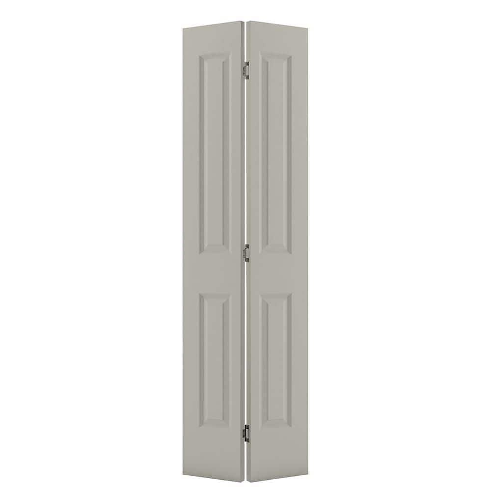 JELD-WEN 30 in. x 80 in. Caiman 2-Panel Arch Top Light Gray Painted ...