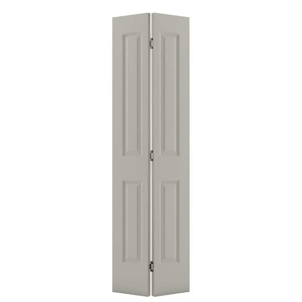 JELD-WEN 30 in. x 80 in. Caiman 2-Panel Arch Top Light Gray Painted ...
