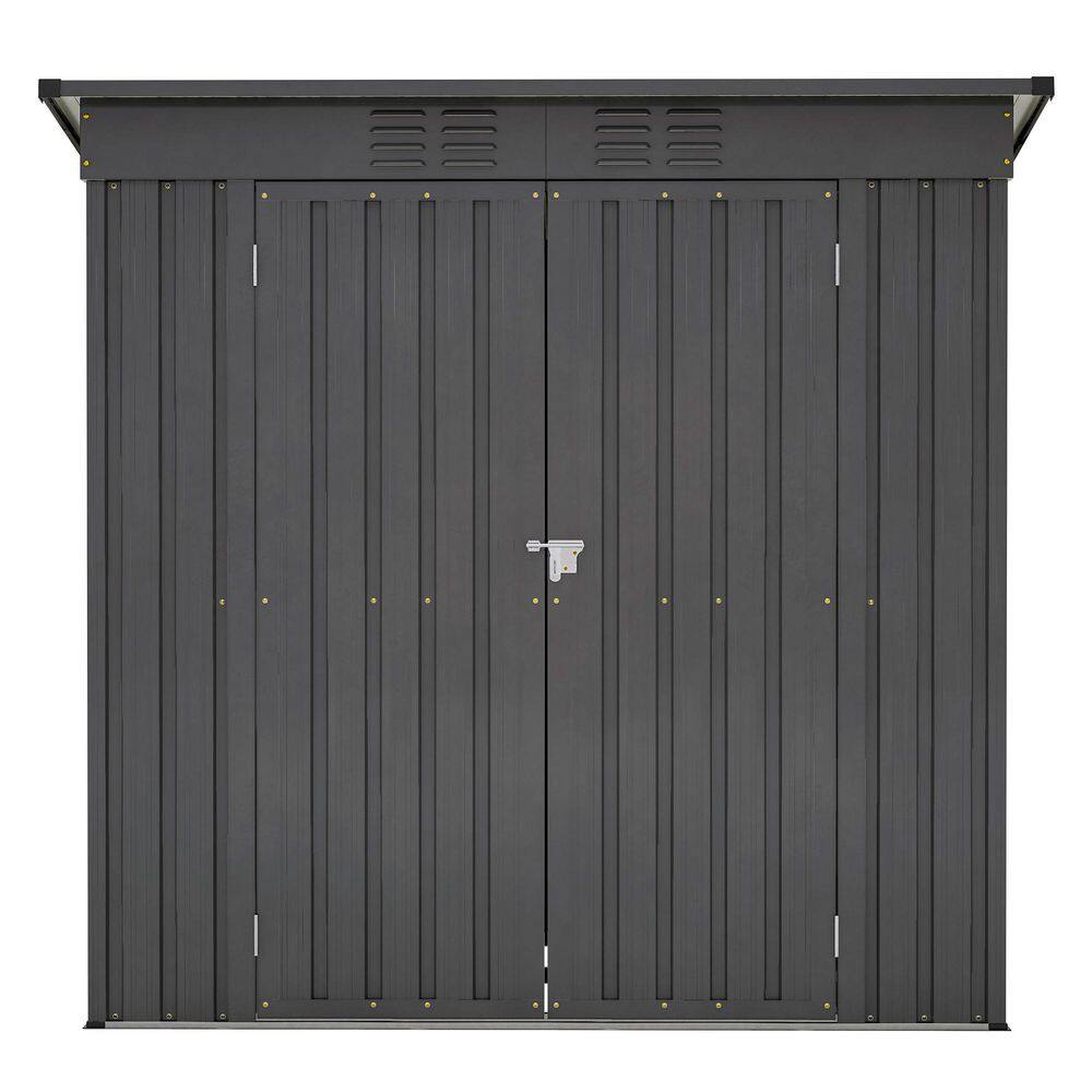HumblePleb 6 ft. W x 4 ft. D Metal Outdoor Storage Shed with Single ...