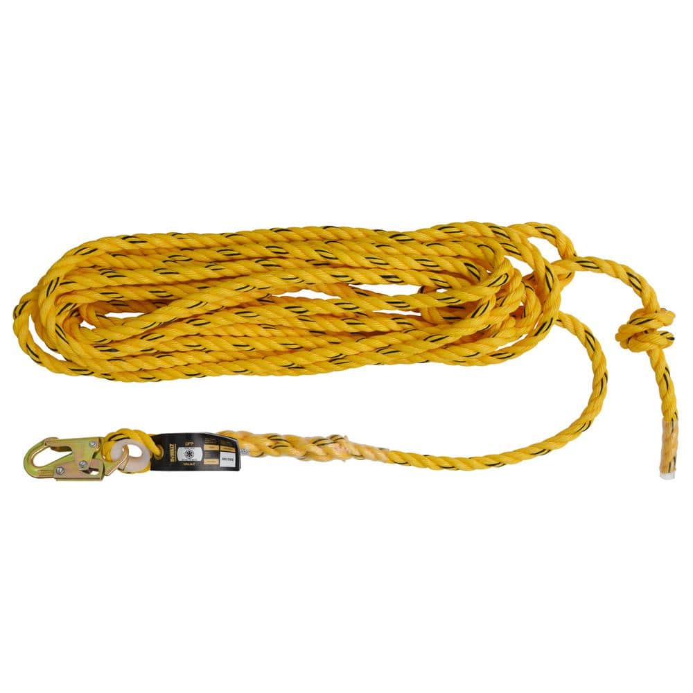 DEWALT Vertical Lifeline - Polydac Rope - Snap Hook with Tapered End ...