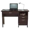Inval 47 in. Rectangular Espresso 2 Drawer Computer Desks with Keyboard ...