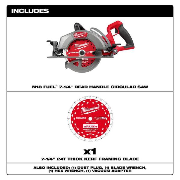 Milwaukee M18 FUEL 18V Lithium-Ion Cordless 7-1/4 in. Rear Handle ...