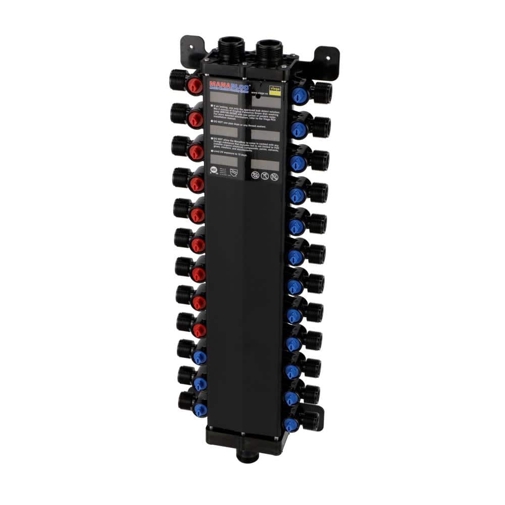 Viega Manabloc 1/2 in. Press x 24 port Polysulfone Distribution ...