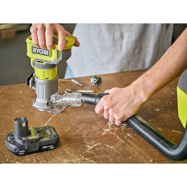 RYOBI ONE+ 18V Cordless Compact Fixed Base Router with 2.0 Ah Battery ...
