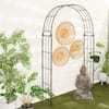 Litton Lane Black Metal Contemporary Garden Arbor 91 In. x 54 In ...