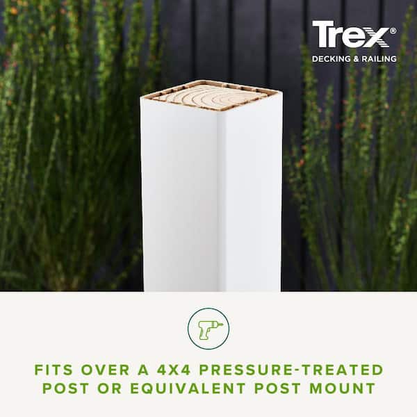 Trex 4 in. x 4 in. x 48 in. Classic White Composite Post Sleeve ...