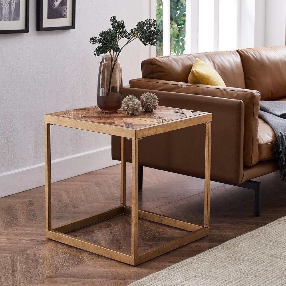 Southern Enterprises Silva Natural Reclaimed Wood Patchwork End Table ...