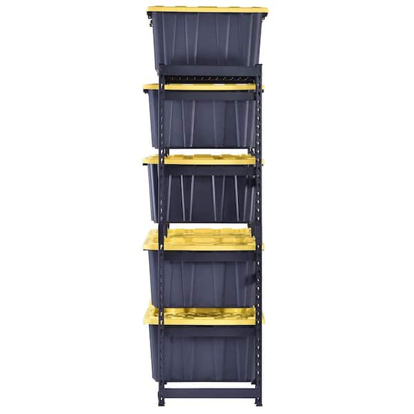 Husky 10-Tote Metal Storage Rack for HDX 14 and 27 Gal. Totes (50 in. W ...