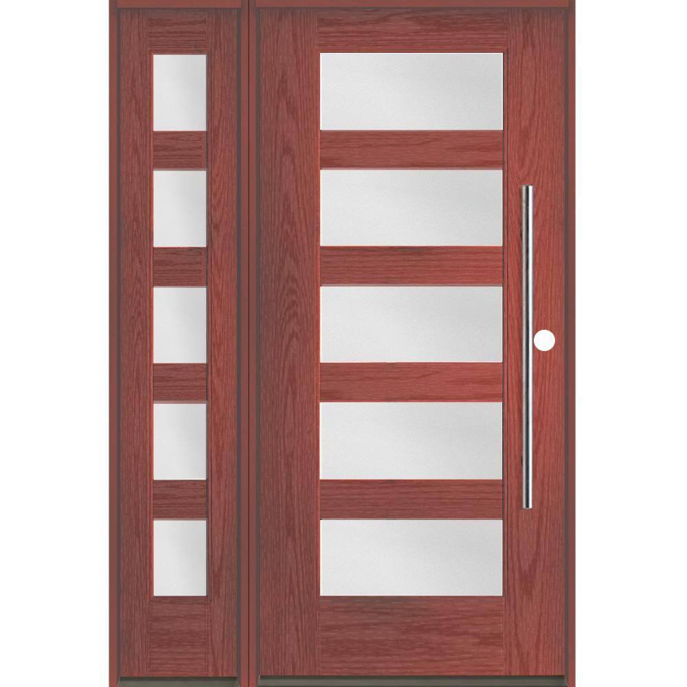 Krosswood Doors Faux Pivot 50 in. x 79 in. 5 Lite Left-Hand/Inswing ...