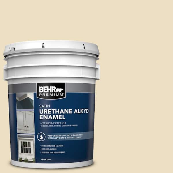 BEHR PREMIUM 5 gal. #ECC-23-1 Golden Haystack Urethane Alkyd Satin ...