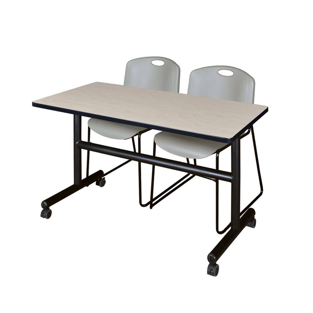 Regency Kobe 48 in x 30 in. Maple Flip-Top Training Nesting Table Desk ...