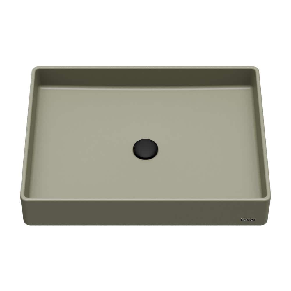 Karran SQS500 23-5/8 in. Quartz Rectangular Vessel Bathroom Sink in ...