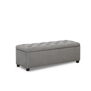 Furniture of America Cole Canvas Light Gray 48 in. Upholstered Bedroom ...