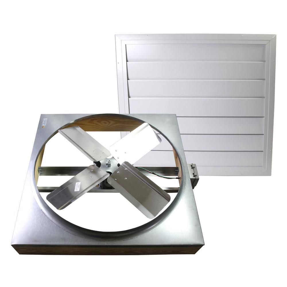 Maxx Air 11 in x 35.25 in 4425 CFM White Galvanized Steel Automatic ...