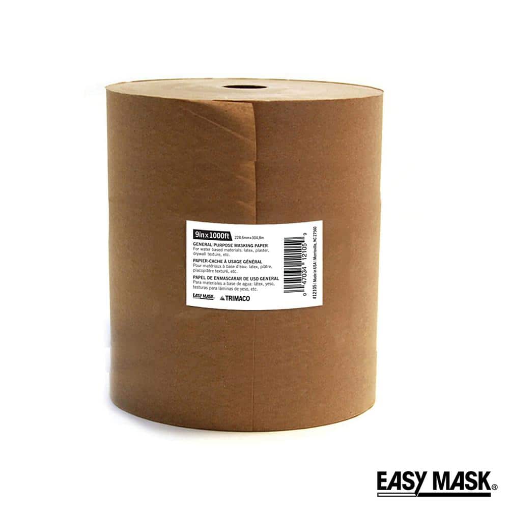 TRIMACO Easy Mask 9 IN. X 1000 FT. Brown General Purpose Masking Paper ...
