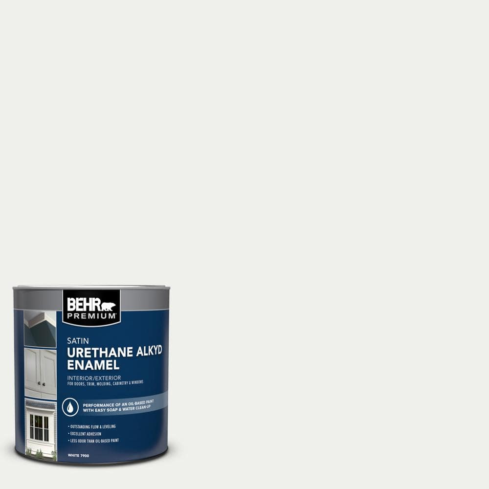 BEHR PREMIUM 1 qt. #57 Frost Satin Enamel Urethane Alkyd Interior ...