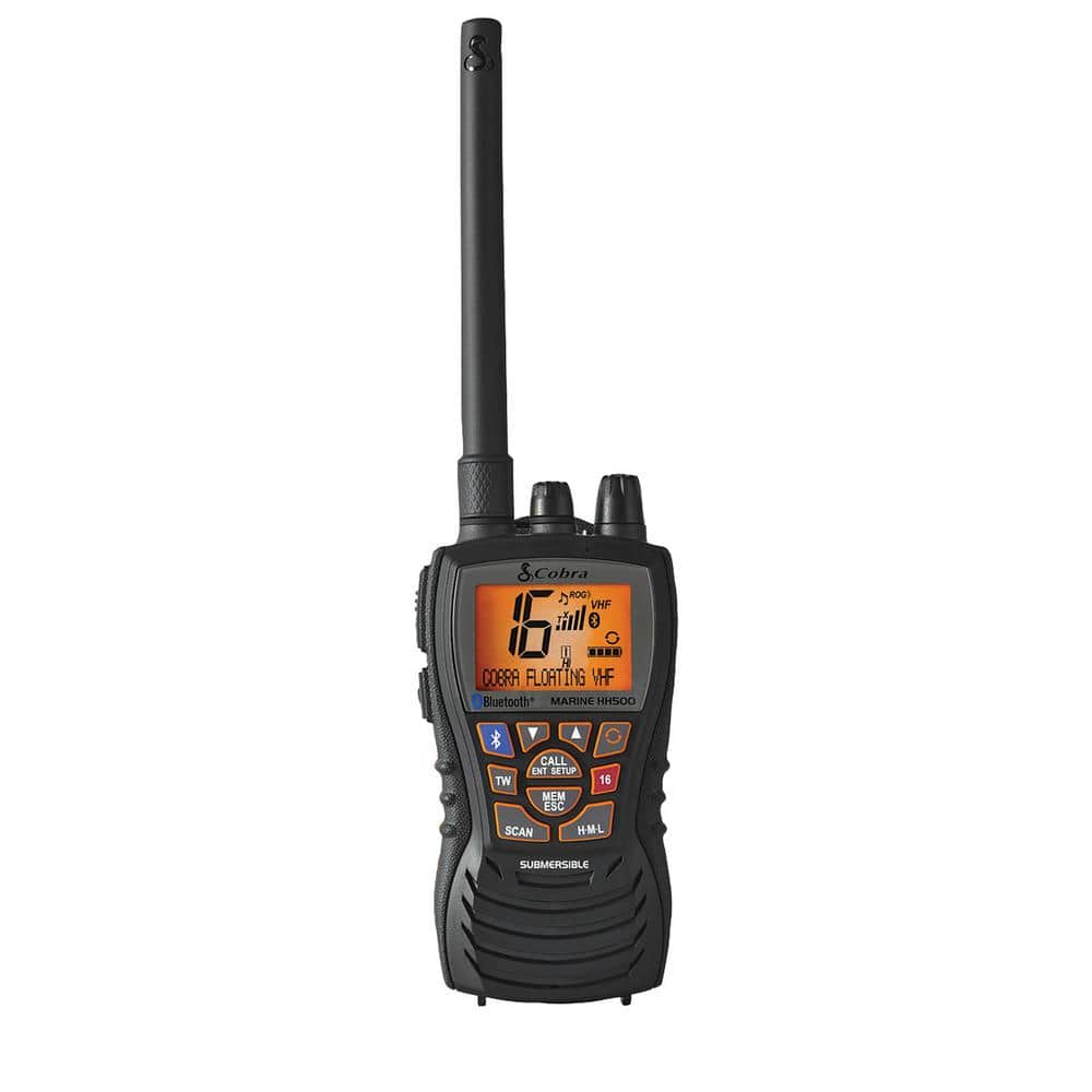 Cobra HH500 6-Watt Handheld Floating VHF Radio with Bluetooth and NOAA ...
