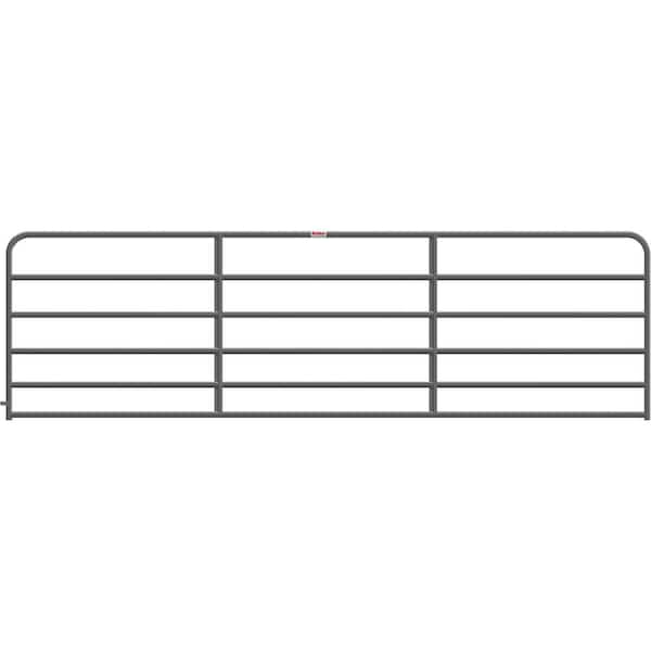 Behlen 14 ft. x 4 ft. 2 in. 6-Rail Gray Powder-Coated Tube Gate ...