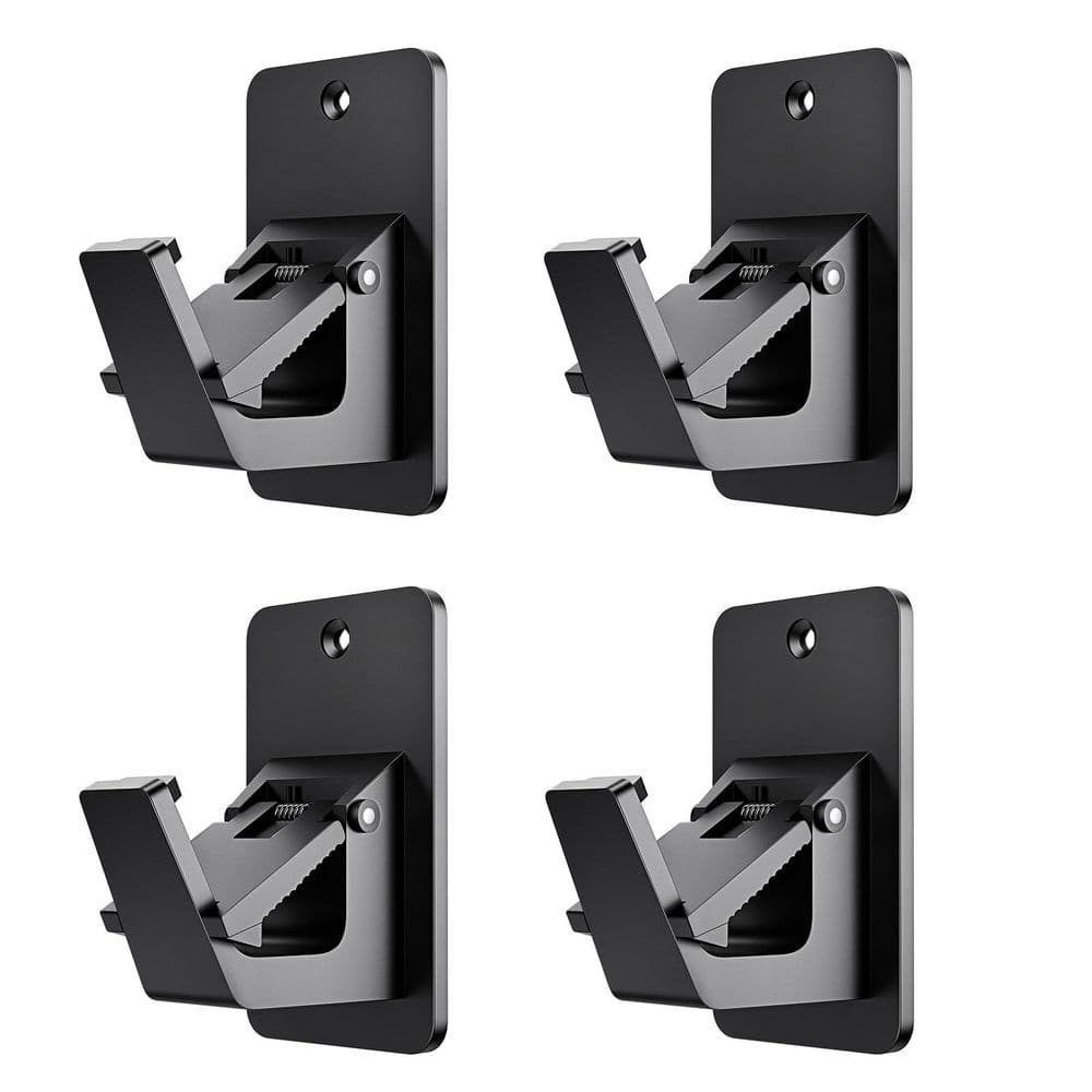 Black ABS Plastic Curtain Rod Bracket with Self Adhesive Mount and ...
