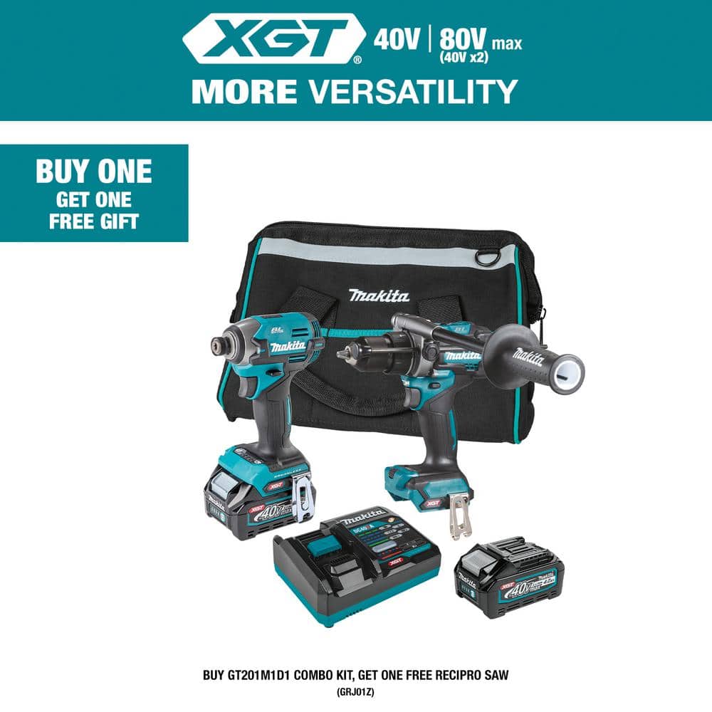 Makita 40-Volt maximum XGT Brushless Cordless 2-Piece, Combo Kit (Hammer Driver-Drill/Impact ...