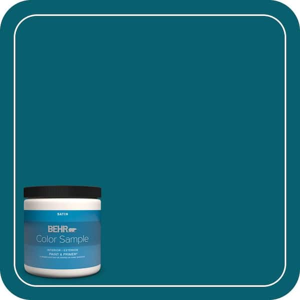 BEHR PREMIUM PLUS 8 oz. #T16-04 Galapagos Satin Enamel Interior ...