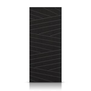 CALHOME 30 in. x 80 in. Black Painted MDF Solid Core 2 Panel Shaker ...