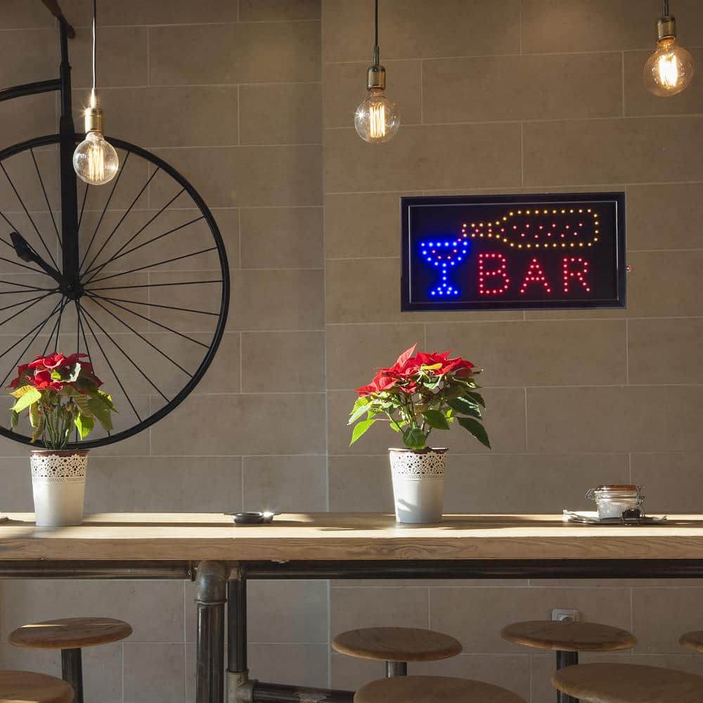 Lavish Home Neon LED Bar Sign with Animation HW1000011 - The Home Depot