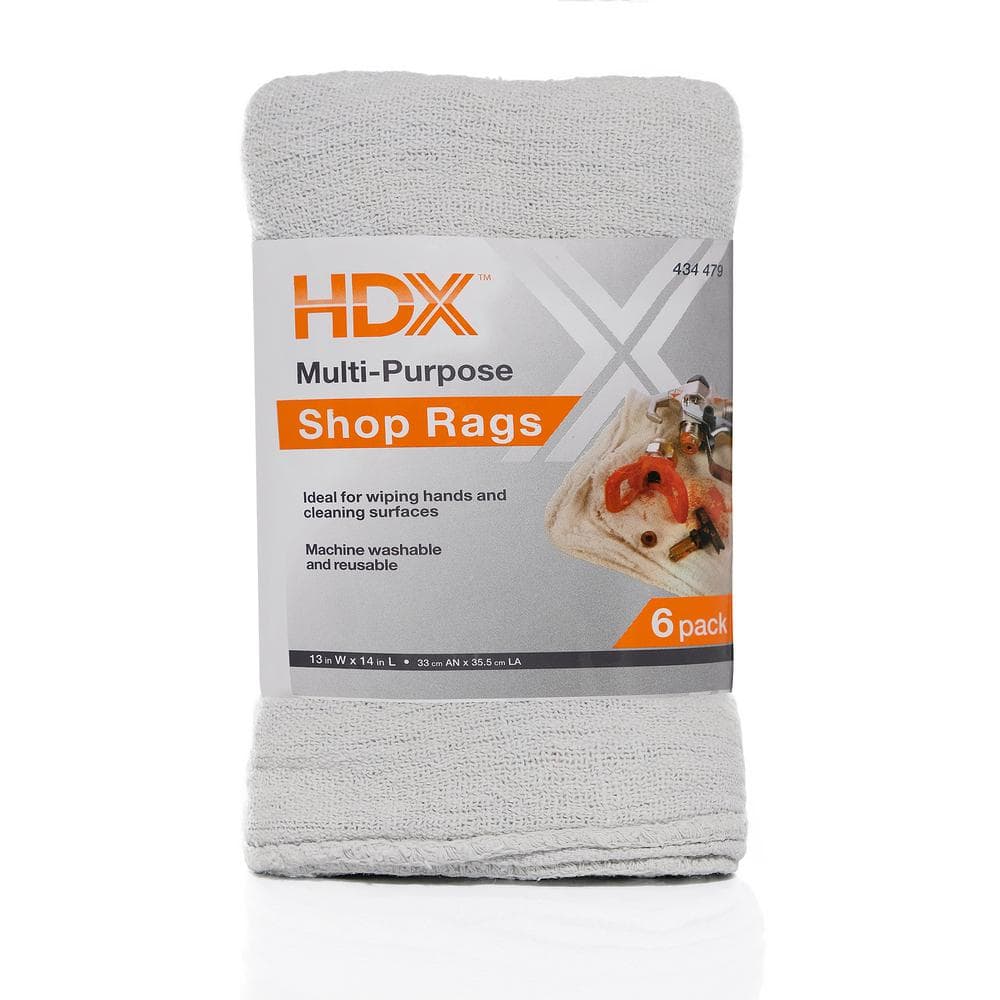 HDX 12 in. x 14 in. Pocket Rags (6-Pack) HDRAGS-6PK - The Home Depot