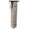 Eye Level Gray Stacked Stone Mailbox Post Kit with Decorative Scroll 50 ...