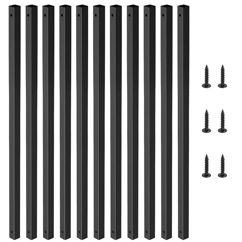 Afoxsos 26 Pack 36 Black Metal Hollow Square Staircase Balusters with ...