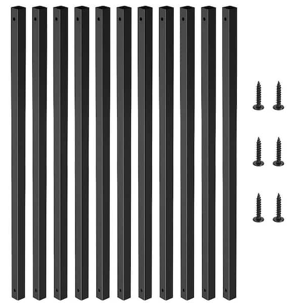 Afoxsos 26 Pack 36 Black Metal Hollow Square Staircase Balusters with ...