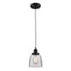 Monteaux Lighting 1-Light Oil Rubbed Bronze Mini Pendant Light Fixture with Clear Glass Shade ...