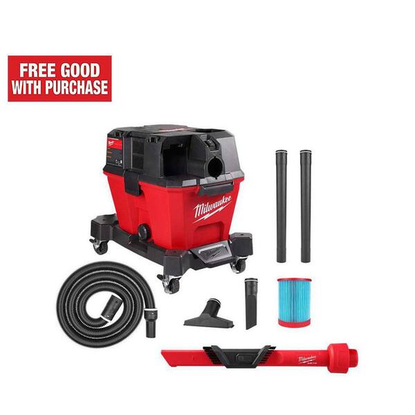 Milwaukee M18 FUEL 6 Gal. Cordless Wet/Dry Shop Vac W/Filter, Hose and ...