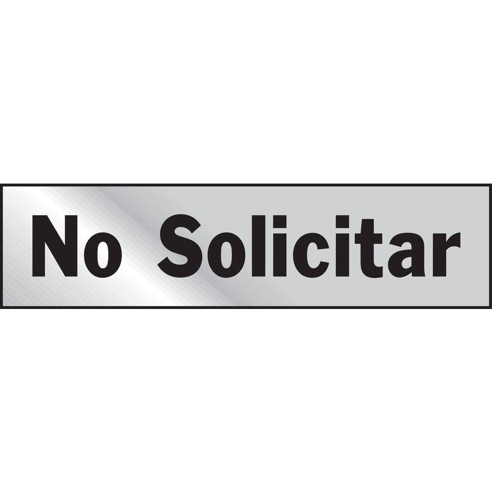 HY-KO 2 in.x 8 in.Aluminum No Solicitar Sign 20807 - The Home Depot