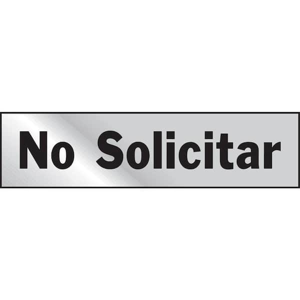 HY-KO 2 in.x 8 in.Aluminum No Solicitar Sign 20807 - The Home Depot