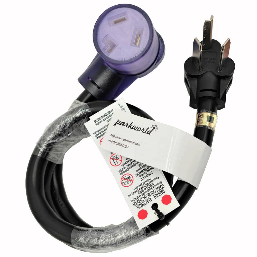 parkworld 4 ft. 10/3 30 Amp 125/240-Volt 3-Prong Indoor/Outdoor NEMA 10-30 Dryer Extension Cord ...