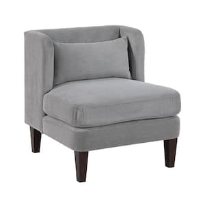 Lazzara Lewiston Dark Gray Textured Fabric Upholstery Accent Arm Chair ...