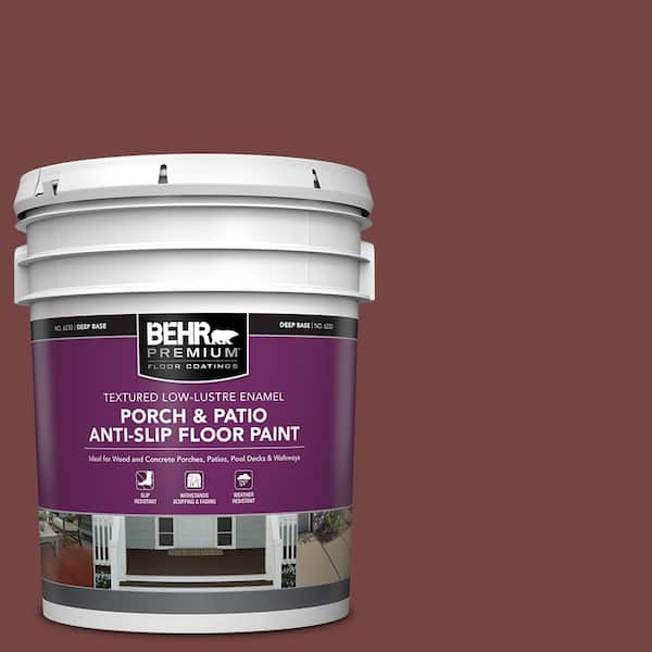 BEHR PREMIUM 5 gal. #S130-7 Cherry Cola Textured Low-Lustre Enamel ...