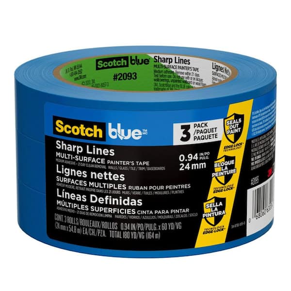 3M ScotchBlue 0.94 in. x 60 yds. Sharp Lines Painter's Tape (3-Pack ...