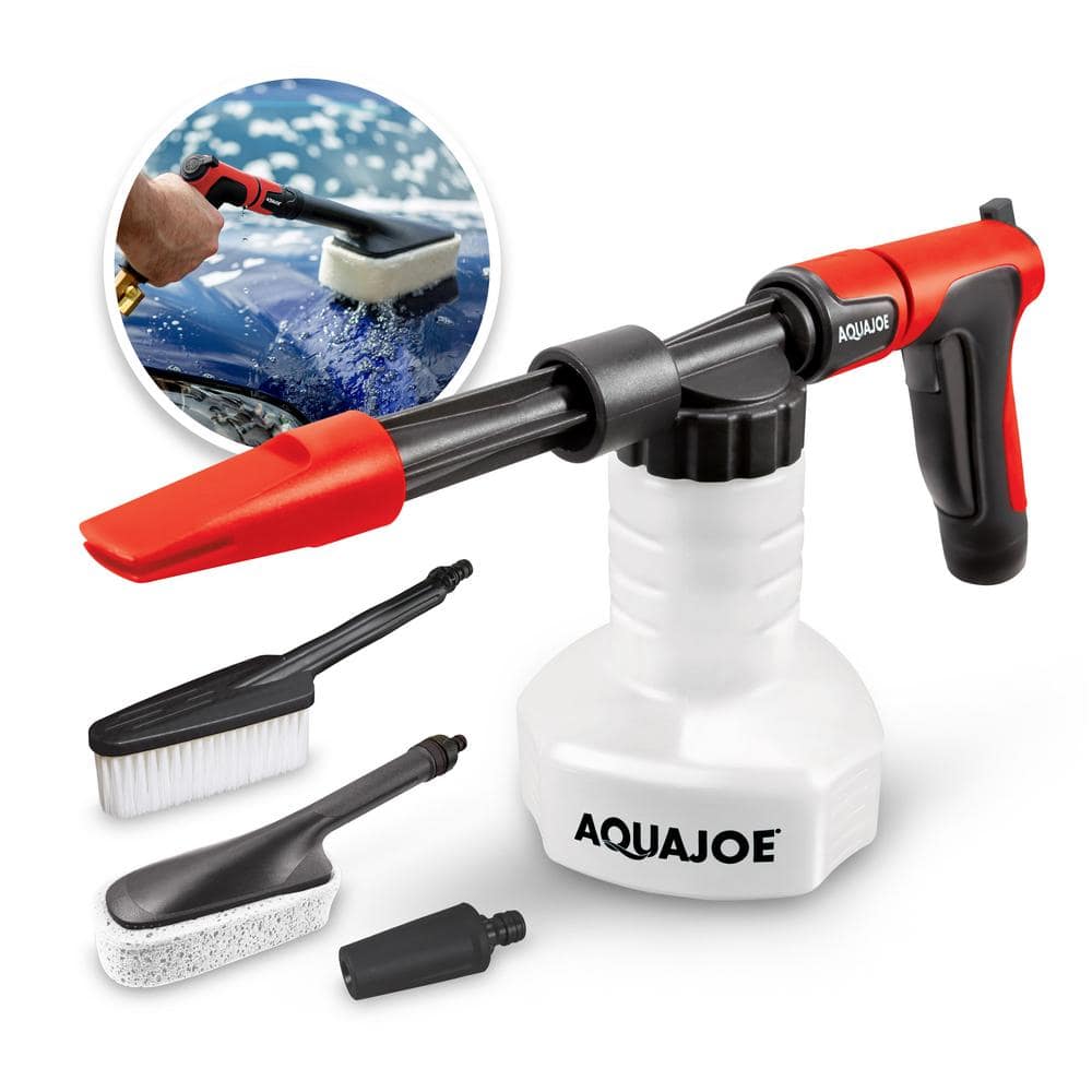 AQUA JOE 2-in-1 Hose-Powered Adjustable Foam Cannon Spray Gun with ...