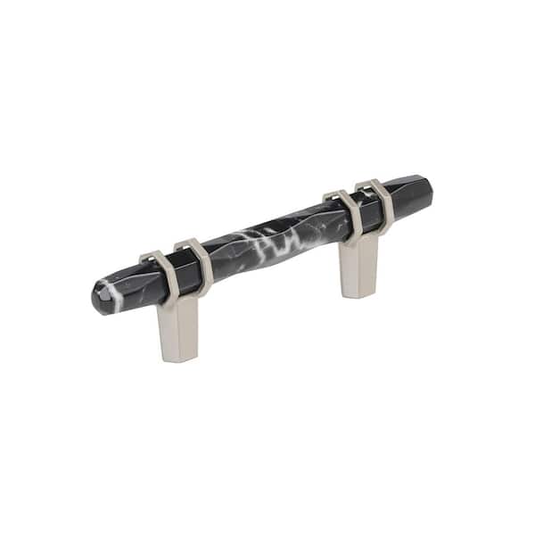 Amerock Carrione 3 in. (76mm) Center-to-Center Marble Black/Satin ...