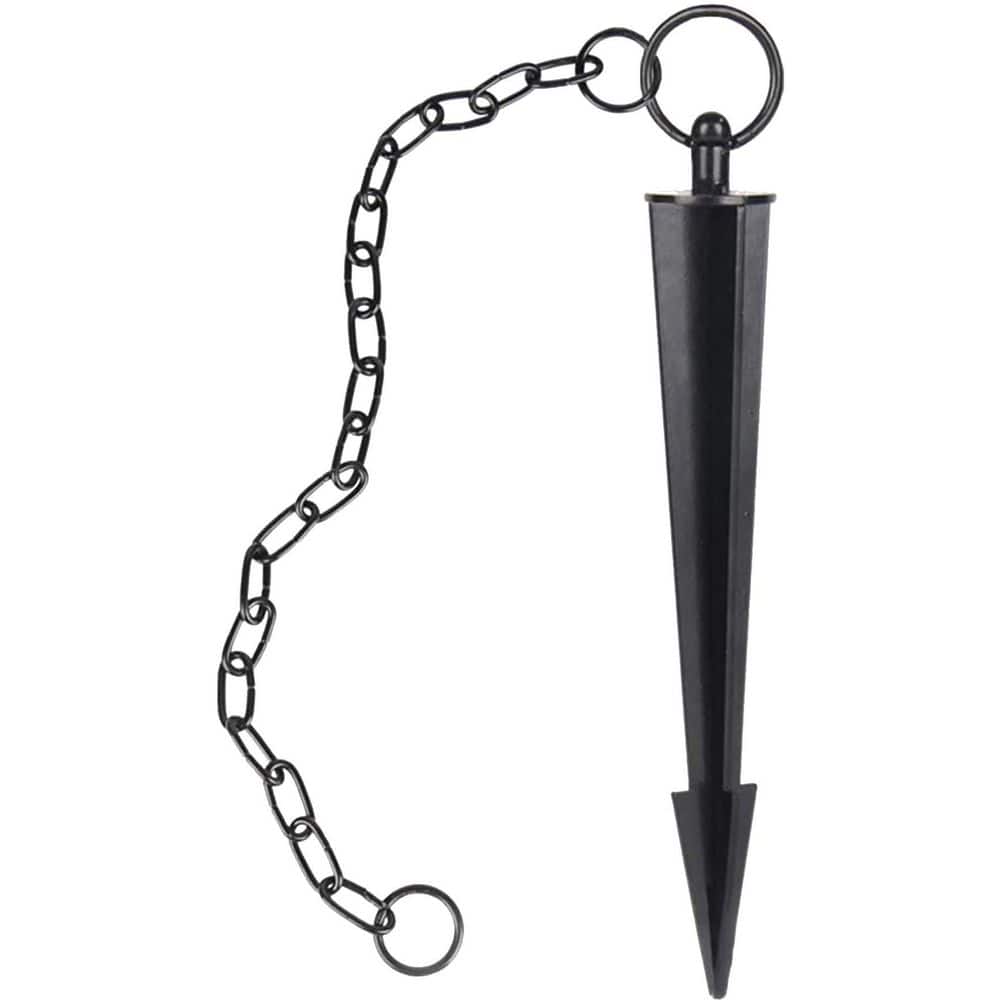 Phewnyzo Rain Chain Anchoring Stake 29.8 in. Black Iron Garden Locator ...