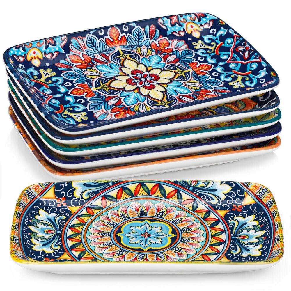 vancasso 8.5 in. Assorted Colors Porcelain Sushi Plates Set of 6 ...