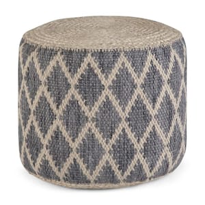Simpli Home Margo Boho Round Pouf in Multi Color Braided Jute AXCPF-46 - The Home Depot