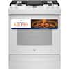 GE 30 in. 5.6 cu. ft. Slide-In Gas Range with Self-Cleaning Convection ...