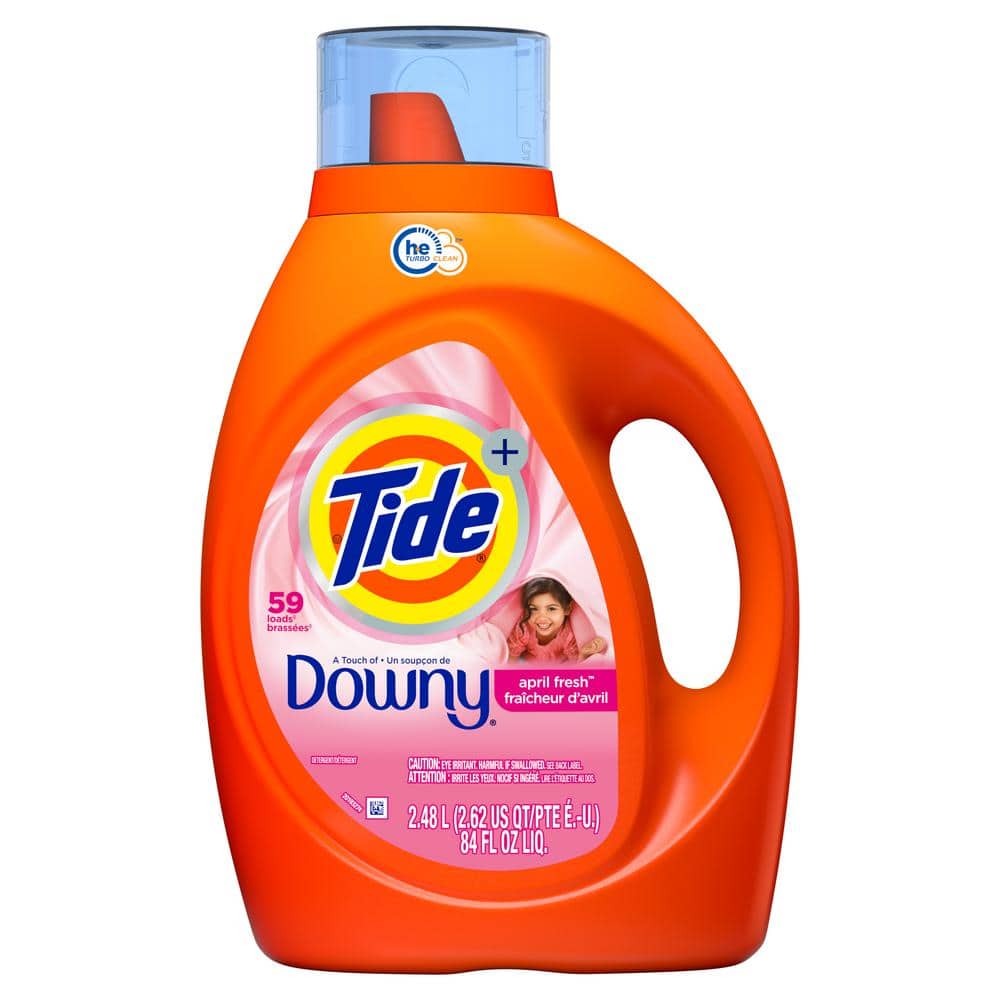 Tide 84 oz. HE Downy April Fresh Scent Liquid Laundry Detergent (59-Loads) 003077212235 - The ...